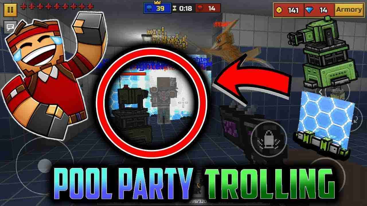 Trolling Players In Pixel Gun 3D Pool Party [HILARIOUS!] | KIVIAC